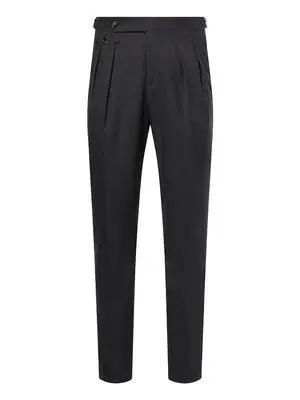 Brunello Cucinelli Virgin Wool Straight Trousers Grey