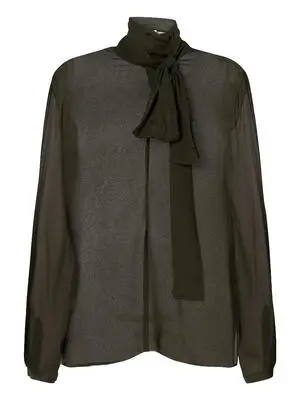 Alaïa Crêpe Georgette Blouse - Green