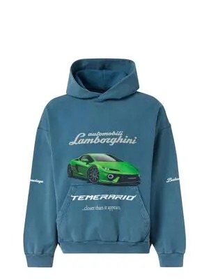 Balenciaga X Automobili Lamborghini Cotton Fleece Hoodie - Blue