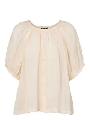 Loro Piana Gritt Ramie Blouse - Orange