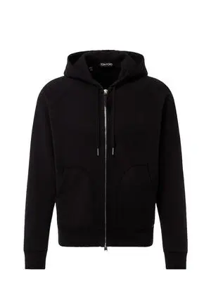 TOM FORD Cotton Jersey Zip-up Hoodie - Black