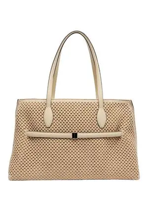 TOTEME Lounge Leather-trimmed Tote Bag - Beige