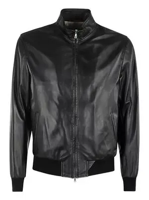 STEWART Leather Zip-up Jacket - Black