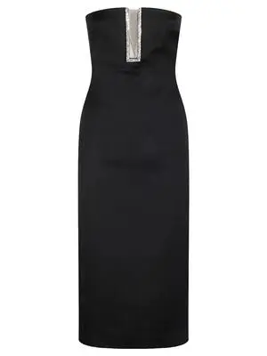 David Koma Rhinestone-embellished Midi Dress - Black