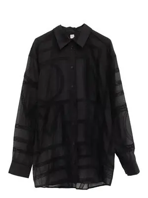 TOTEME Geometric-embroidered Shirt - Black