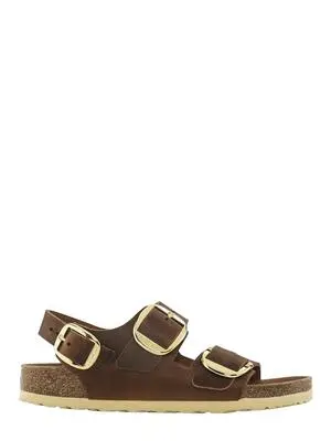 BIRKENSTOCK Milano Big Buckle Oiled Leather Sandals - Cognac
