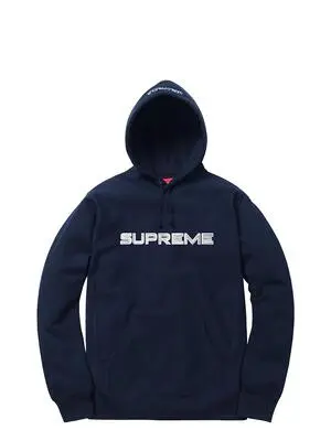 Supreme Sequin Logo Hooded Sweatshirt - Navy Blue