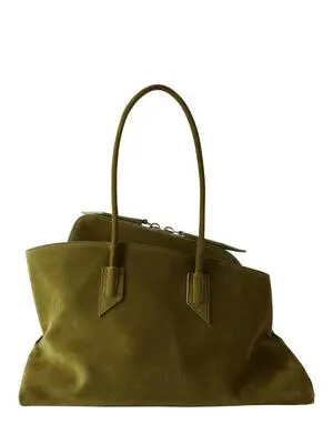 Attico La Passeggiata Asymmetric Suede Tote - Green