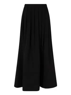 Emporio Armani Crêpe Jersey Long Skirt With Darts - Black