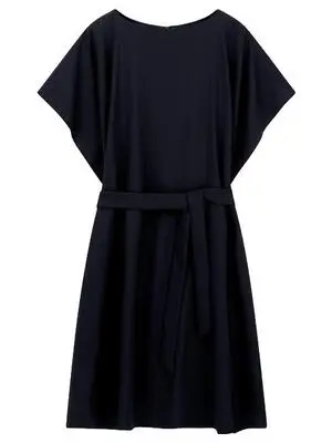 Emporio Armani Satin Crêpe Sash Dress - Black