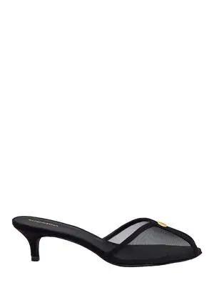 REFORMATION Wisdom Peep Toe Mule - Black