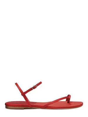 REFORMATION Oceane Flat Sandal Poppy Satin