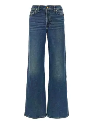 7 For All Mankind Stonewashed Wide-leg Jeans - Blue