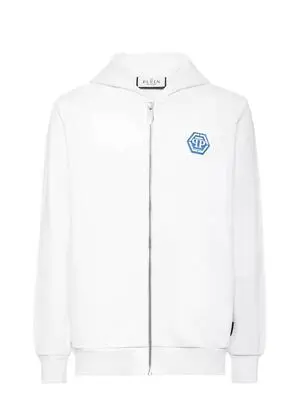 Philipp Plein Logo-print Zip-up Hoodie - White