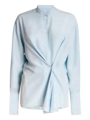 Max & Co. Silk Shirt With Button Detail Blue