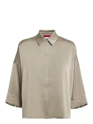 Max & Co. Satin Long-sleeve Shirt - Green