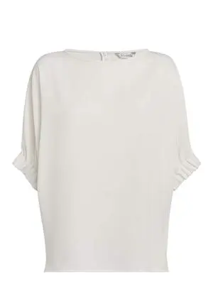 Max Mara Cady Gathered-cuff Pacos Blouse - White