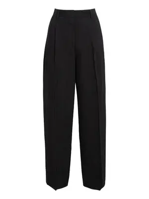 TOTEME Double-pleat Straight Leg Trousers - Black