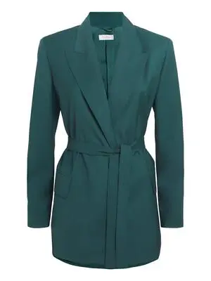 Max Mara Virgin Wool Tie-waist Blazer - Green