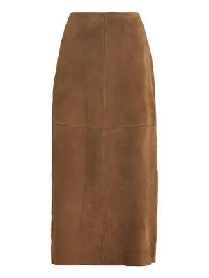 Max & Co. Suede Midi Skirt - Yellow