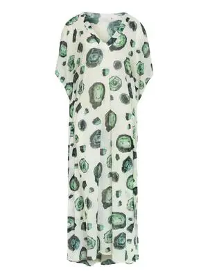 BRIGITTE Graphic-print Kaftan - White