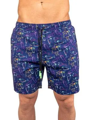 MACEOO Printed Swim Trunks - Blue