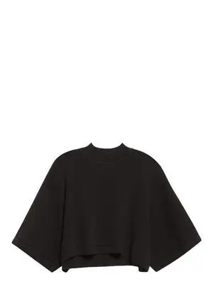 Alaïa Short Sleeve Crop T-shirt - Noir Alaia