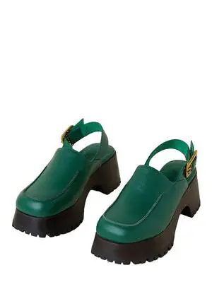 Charlotte Stone Carlos Slingback Platform Clogs Juniper