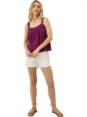 PACT Organic Cotton Double Gauze Square Neck Cami - Sangria