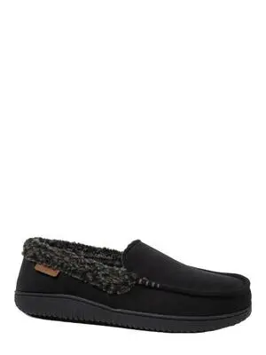 DEARFOAMS Alexander Microsuede Moccasin Slipper - Black