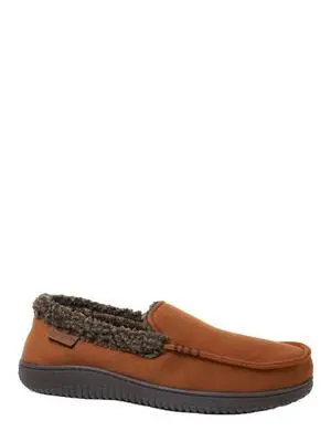 DEARFOAMS Alexander Microsuede Moccasin Slipper - Chestnut