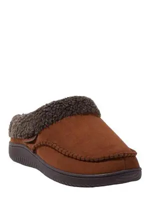 DEARFOAMS Marshall Microsuede Moccasin Clog Slippers - Chestnut