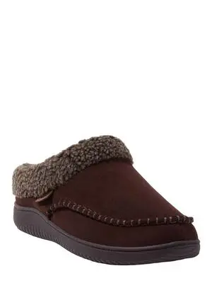 DEARFOAMS Marshall Microsuede Moccasin Clog Slippers - Coffee
