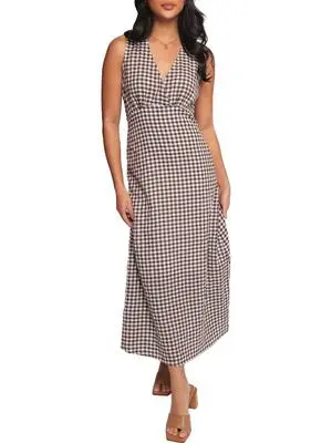 PETAL & PUP Checked Sleeveless Midi Dress