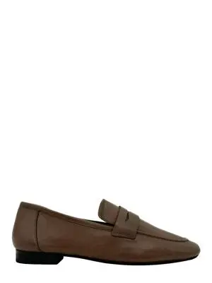 AMIE RAFA Leather Tennis Loafers - Taupe Leather