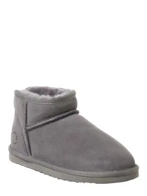 DEARFOAMS Fireside Riverland Genuine Shearling Micro Booties - Grey