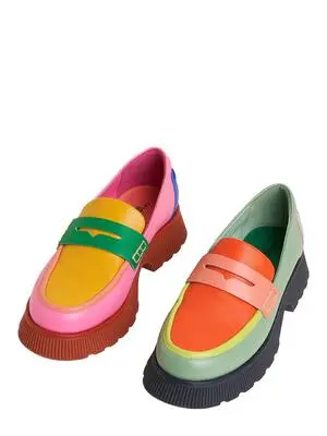 Charlotte Stone Adam Mismatched Lug Sole Penny Loafer - Solimar
