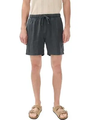 Faherty Brand Essential Linen Shorts - Washed Black