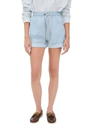 ASKK NY Striped Denim Cancun Shorts - Blue Stripe