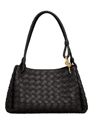 Bottega Veneta Medium Nappa Leather Shoulder Bag - Black