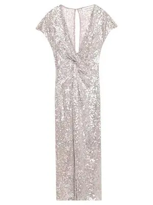 Prabal Gurung Jackie Twisted Sequined Midi Dress - Grey