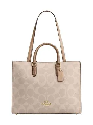COACH OUTLET Coach® Maggie Tote Bag In Signature Canvas - Gold/sand/tan