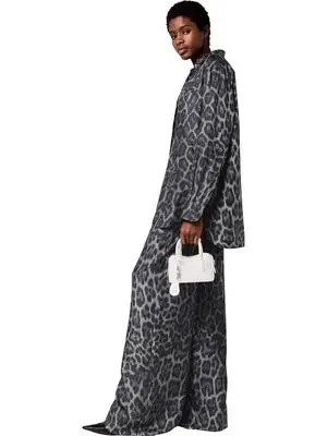Stella McCartney Oversized Leopard Print Pants - Ash Gray