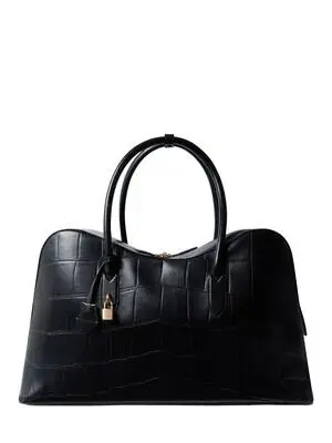 Stella McCartney Ryder Crocodile-embossed Weekender Bag - Black