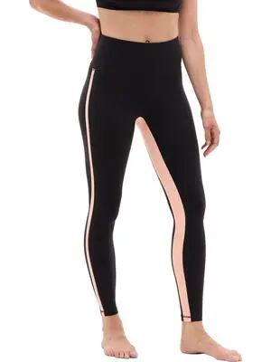 Athleta Elation Ultra High Rise Piping Legging Black/mimosa Pink