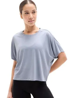Athleta Relaxed Fit Crop Tee - Blue Star