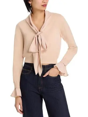Cinq À Sept Lenu Tie Neck Sweater - Blush Dune