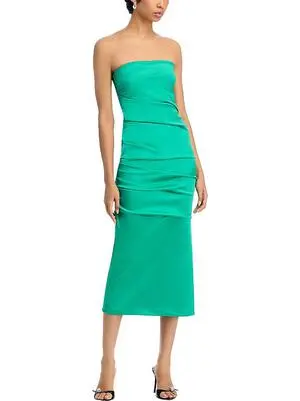 Chiara Boni La Petite Robe Keiky Satin Midi Dress - Emeraude