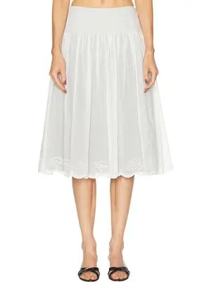 MIRROR PALAIS Petal Lady Length Skirt - Antique White