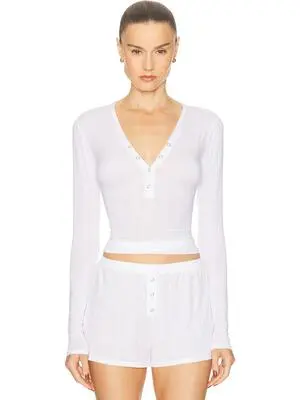 NEGATIVE UNDERWEAR Whipped Henley - White